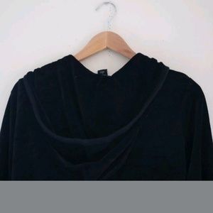 Moda International | Tops | Moda International Velour Hooded Sweatshirt ...